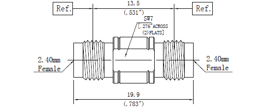 Coaxial adapters 2.4mm Male to 2.4mm Female Panel Mount